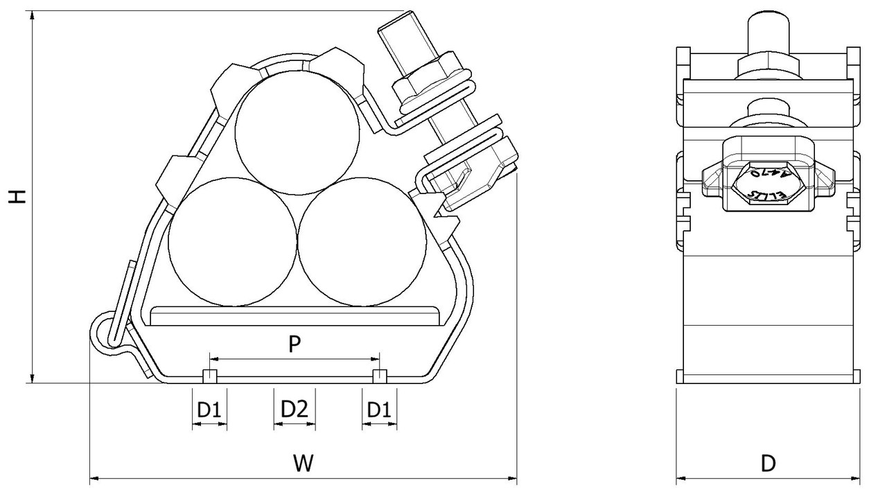 ELLIS EMPEROR ER96-103 TREFOIL CABLE CLEATS