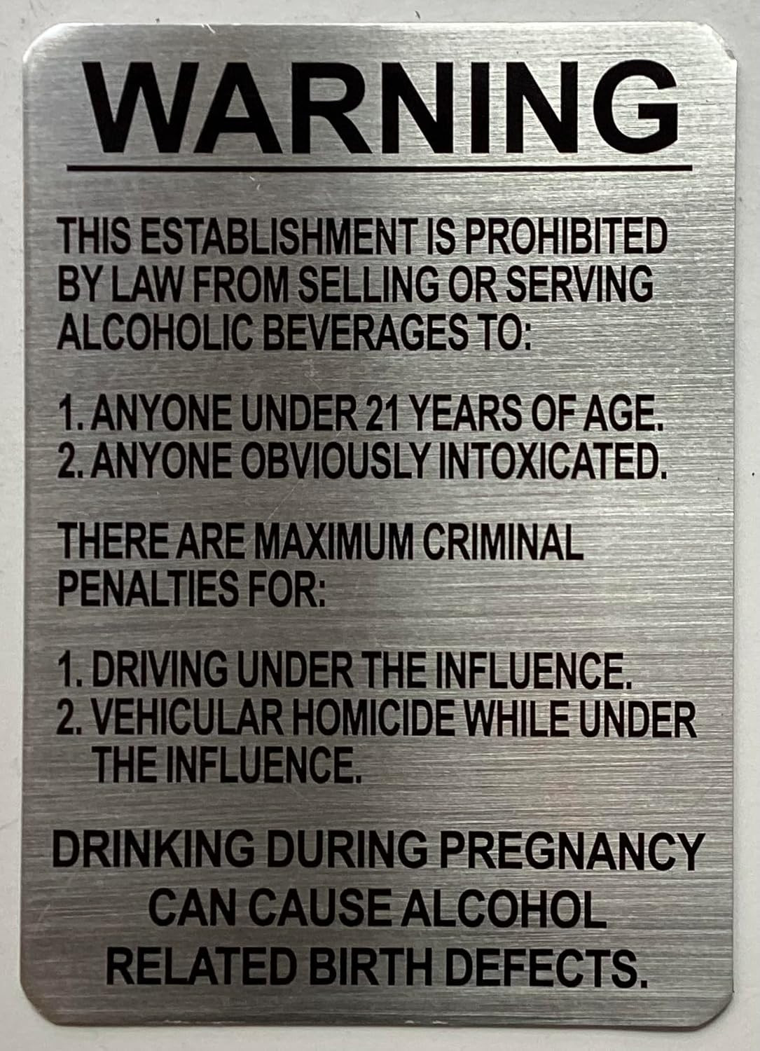 No Alcohol Will Be Served If Under 21 Notice- no driving under the ...