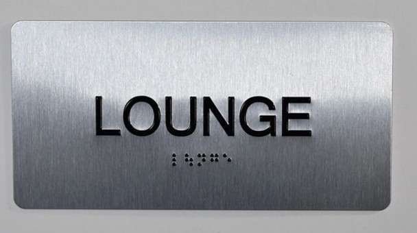 Lounge Sign Silver-Tactile Touch Braille Sign (Aluminium !!, Brush ...