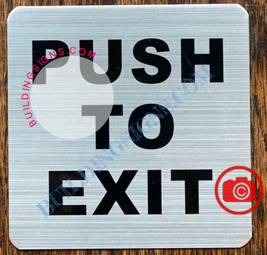 PUSH TO EXIT SIGN (ALUMINUM SIGNS 4X4)