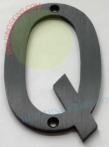 Apartment number Q Sign ( Black Aluminum, 3 inch)-Floating Mount ...