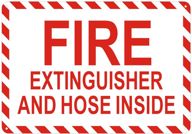 FIRE Extinguisher and Hose Inside Sign - Reflective !!! (White,Aluminum ...