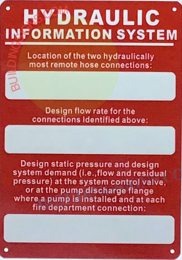 HYDRAULIC INFORMATION SYSTEM SIGN