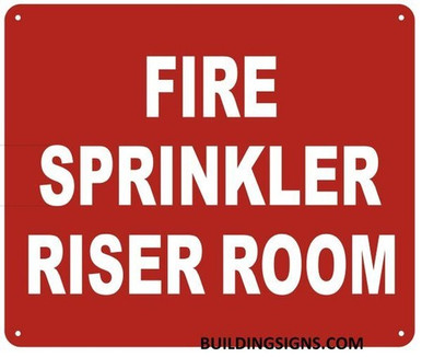 FIRE SPRINKLER RISER ROOM SIGN (RED,REFLECTIVE,ALUMINUM 7x10)