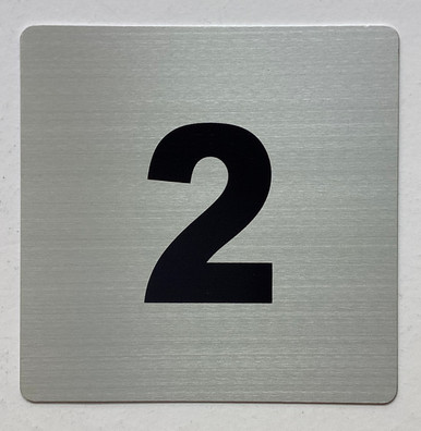 Apartment number 2 sign (4x4 inch, SILVER, double sided tape) - The ...