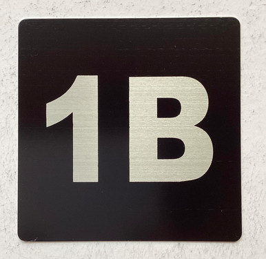 Apartment number 1B sign - UNIT NUMBER 1 SIGN/SUITE 1B SIGN (BLACK ...