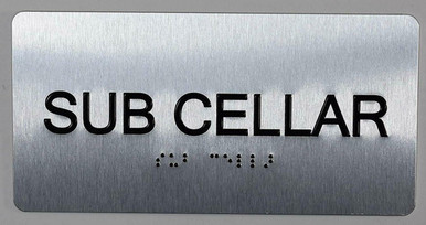 SUB Cellar Floor Number Sign Silver-Tactile Touch Braille Sign ...