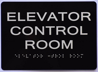 Elevator Control Room Sign Black (Aluminium, Black/Silver,Size 5x7) The ...