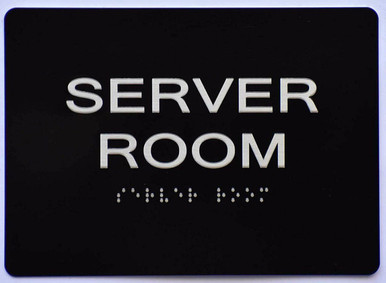 Server Room Sign -Tactile Signs Black(Aluminium, Black/Silver,Size 5x7 ...