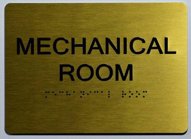 Mechanical Room Sign -Tactile Signs Tactile Signs Gold(Aluminium, Gold ...