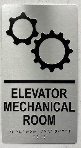 ELEVATOR MECHANICAL ROOM sign Raised letters, RAISED IMAGE & Grade 2 ...