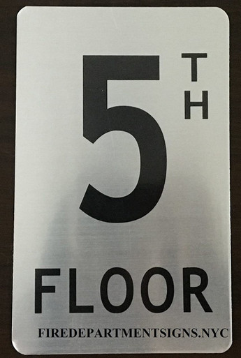 5TH Floor Sign (Brush Aluminium, 5X8)-The Mont Argent line