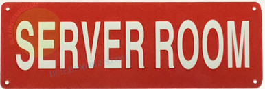 SERVER ROOM SIGN(4x12,RED,ALUMINUM)