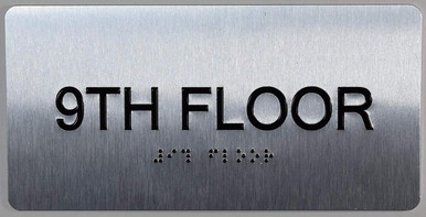 9th Floor Sign-Tactile Signs - Floor Number Tactile Touch Braille Sign ...
