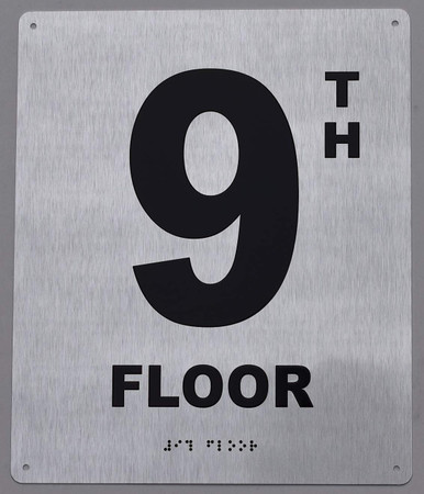 9TH Floor Sign-Tactile Signs - Floor Number Sign-Tactile Signs ...