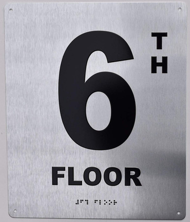 6th Floor Sign-Tactile Signs - Floor Number Sign-Tactile Signs ...