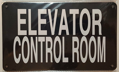 ELEVATOR CONTROL ROOM SIGN (BLACK 6x10 Aluminium rust free)