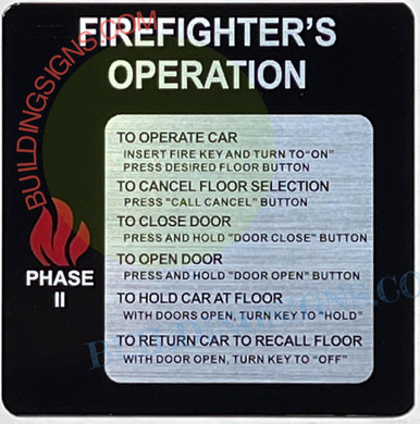 FIREFIGHTERS OPERATION PHASE 2 SIGN (Brush Silver Aluminum, SIZE6X6INCH ...