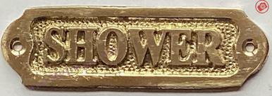 BRASS SHOWER SIGN-BRASS SHOWER DOOR SIGN (BRASS,3.75X1.5 Inch)