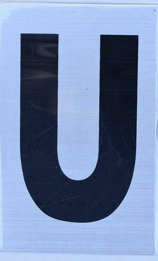 Apartment Number Sign - Letter U Brush Aluminium, Size 2.5X4) - Porte D ...