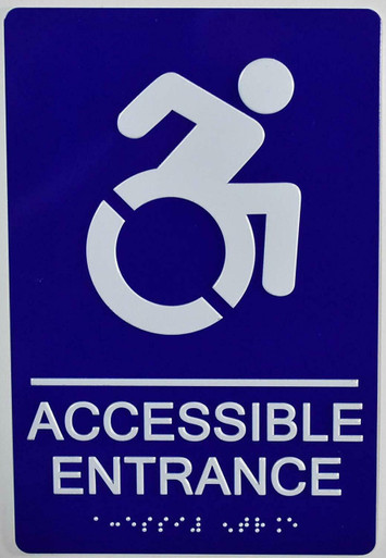 ACCESSIBLE Entrance Sign-Tactile Signs (Aluminium, Black/Silver,Size ...