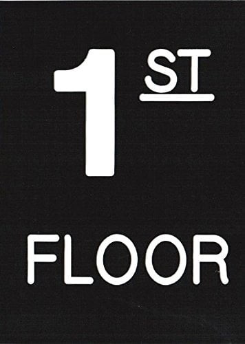 Floor number Sign - one (1) Engraved Plastic