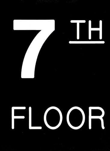 Floor number Seven (7) sign Engraved Plastic