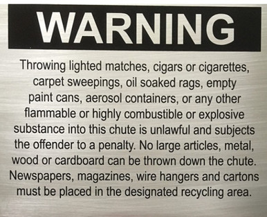 Chute sign Posting code §27-848 (pdf)