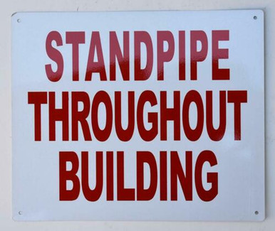 Standpipe Throughout Building Sign (White, Reflective !!, Aluminium ...