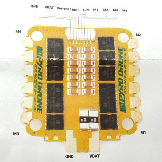 Pyrodrone Pyro32 F3 45A BLHeli32 4-in-1 ESC - Wires Computing