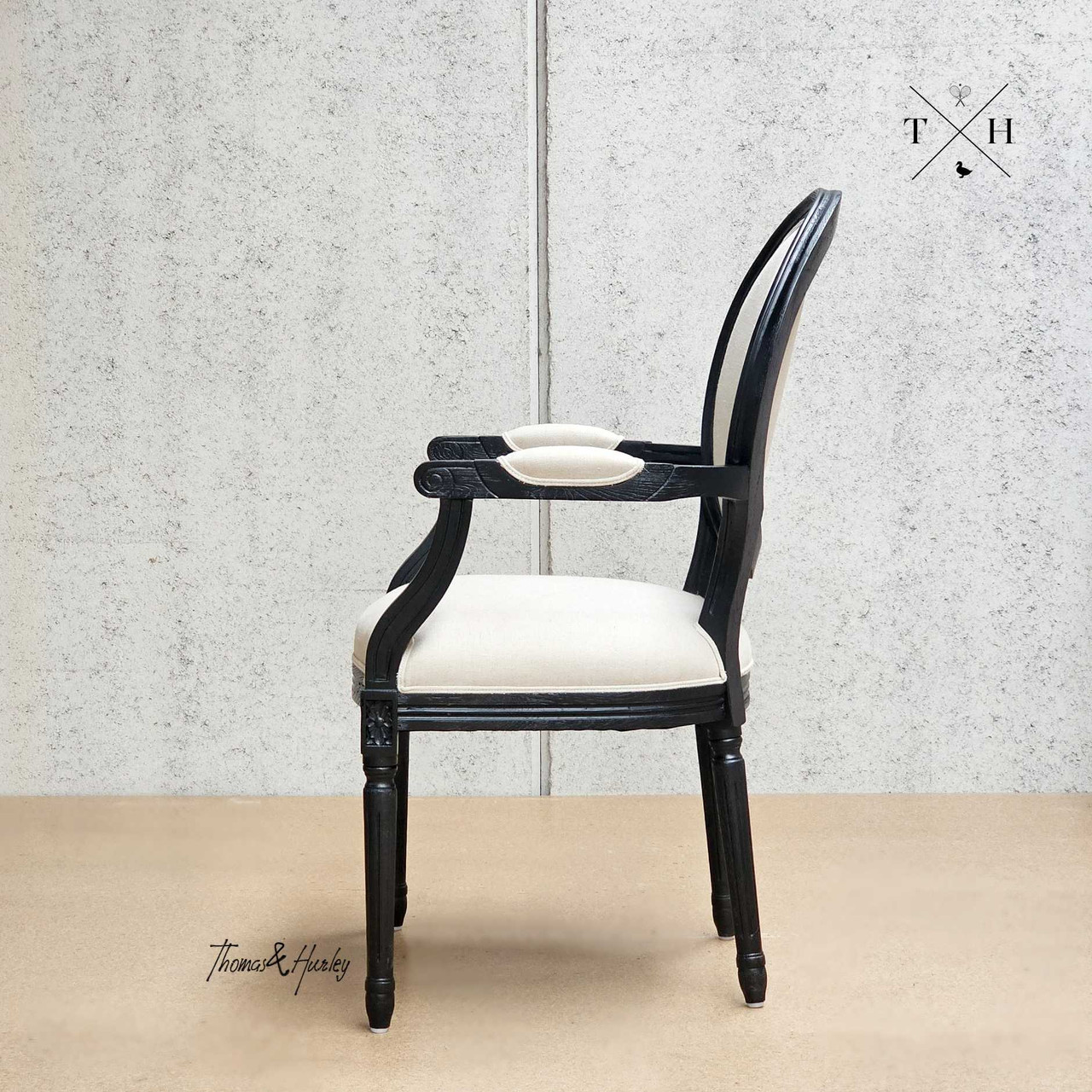 Eliza French Style Upholstered Dining Chair - Linen/Black Oak ...