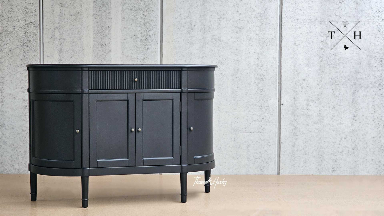 Modern French Louis 4-Door Petite Buffet Sideboard 130cm in Black ...