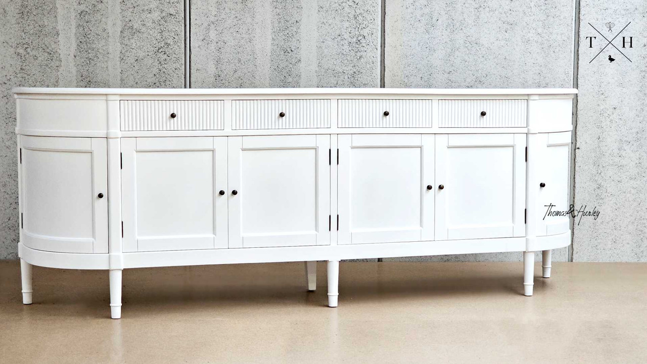 Modern French Louis Curved Buffet Sideboard 250cm White - Elegant ...