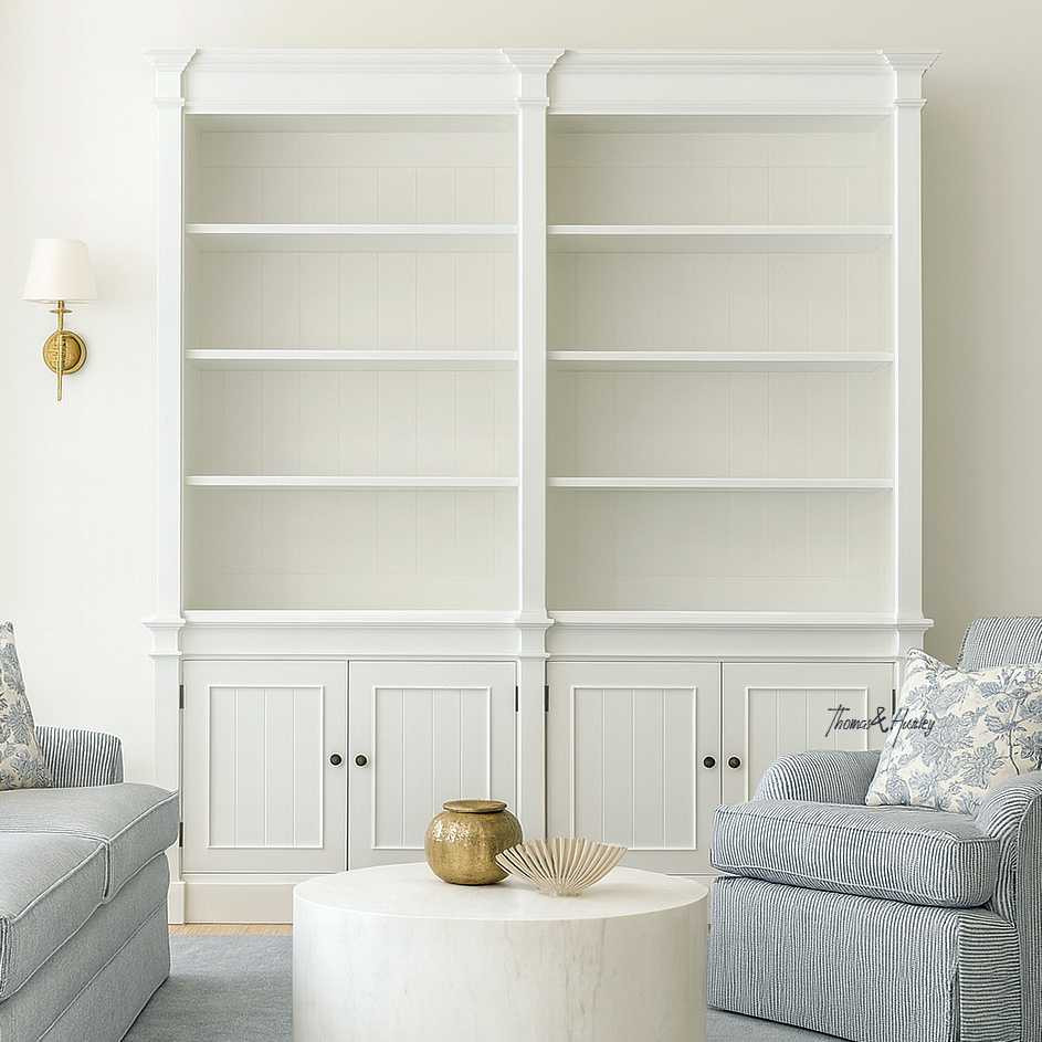 Stonefield Double Bookcase Wall Unit | Elegant Bookcase & Bookshelf