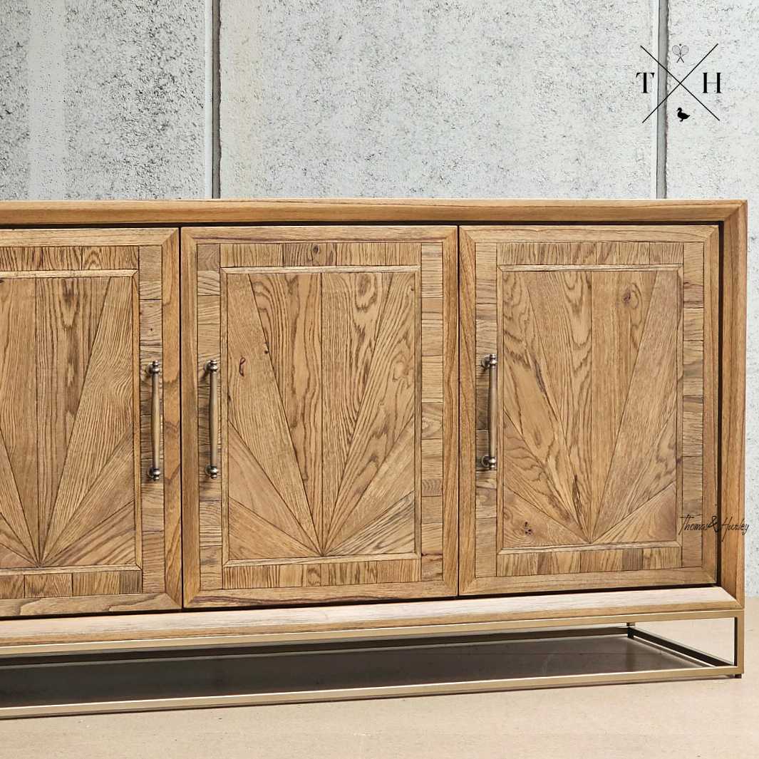 Darcy Oak Parquetry Sideboard with Internal Drawers - Stylish Storage ...