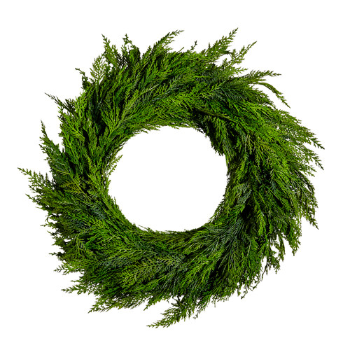 Raz 24" Real Feel Cedar Christmas Wreath | Raz Imports | Raz Christmas ...