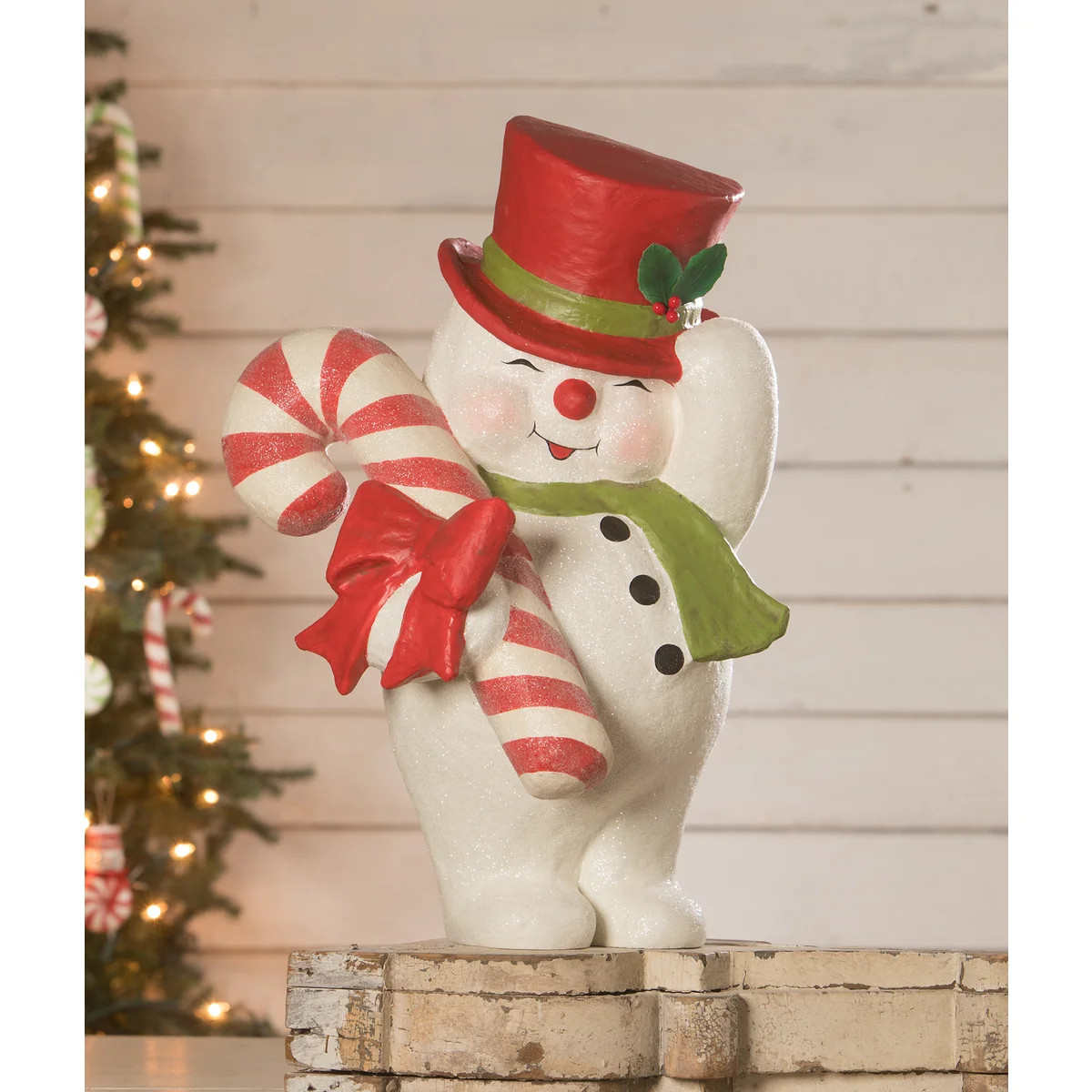 Bethany Lowe 14" Large Jolly Snowman Top Hat Surprise Christmas ...