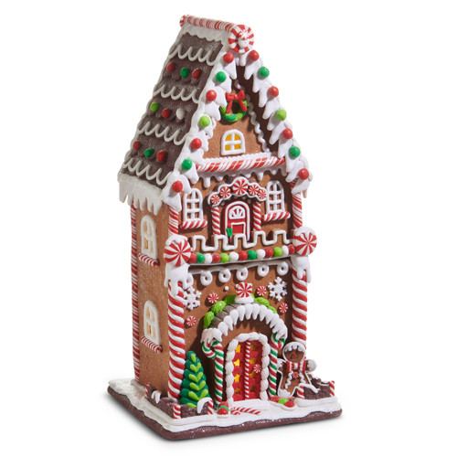 Raz 20.5" Large Lighted Multicolor Gingerbread House Christmas ...