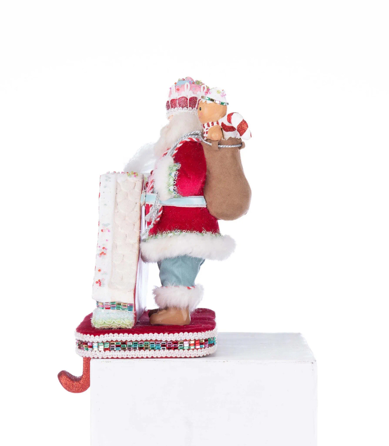 Raz 10.5" Gold Santa and Reindeer Stocking Holders | Raz Imports | Raz ...