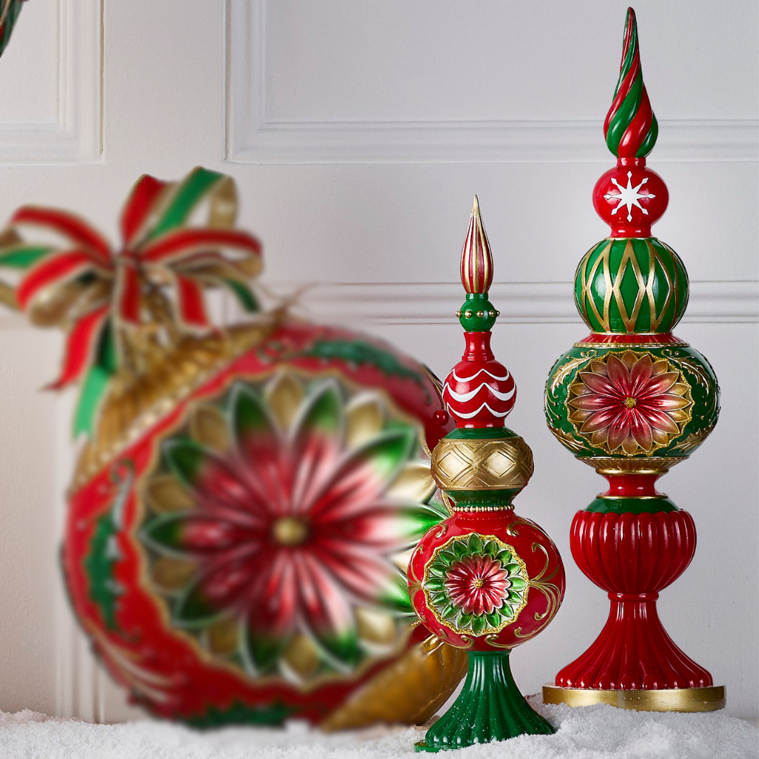Raz 20" Gold and Silver Vintage Finials Christmas Decoration | Raz ...