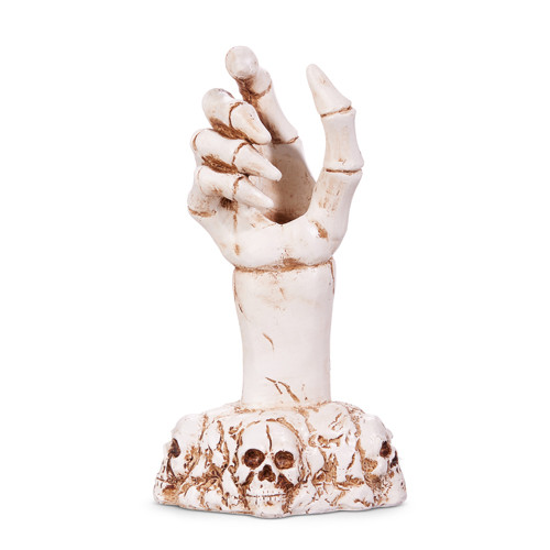 Raz 7" Skeleton Hand Halloween Taper Candle Holder Decoration | Raz ...