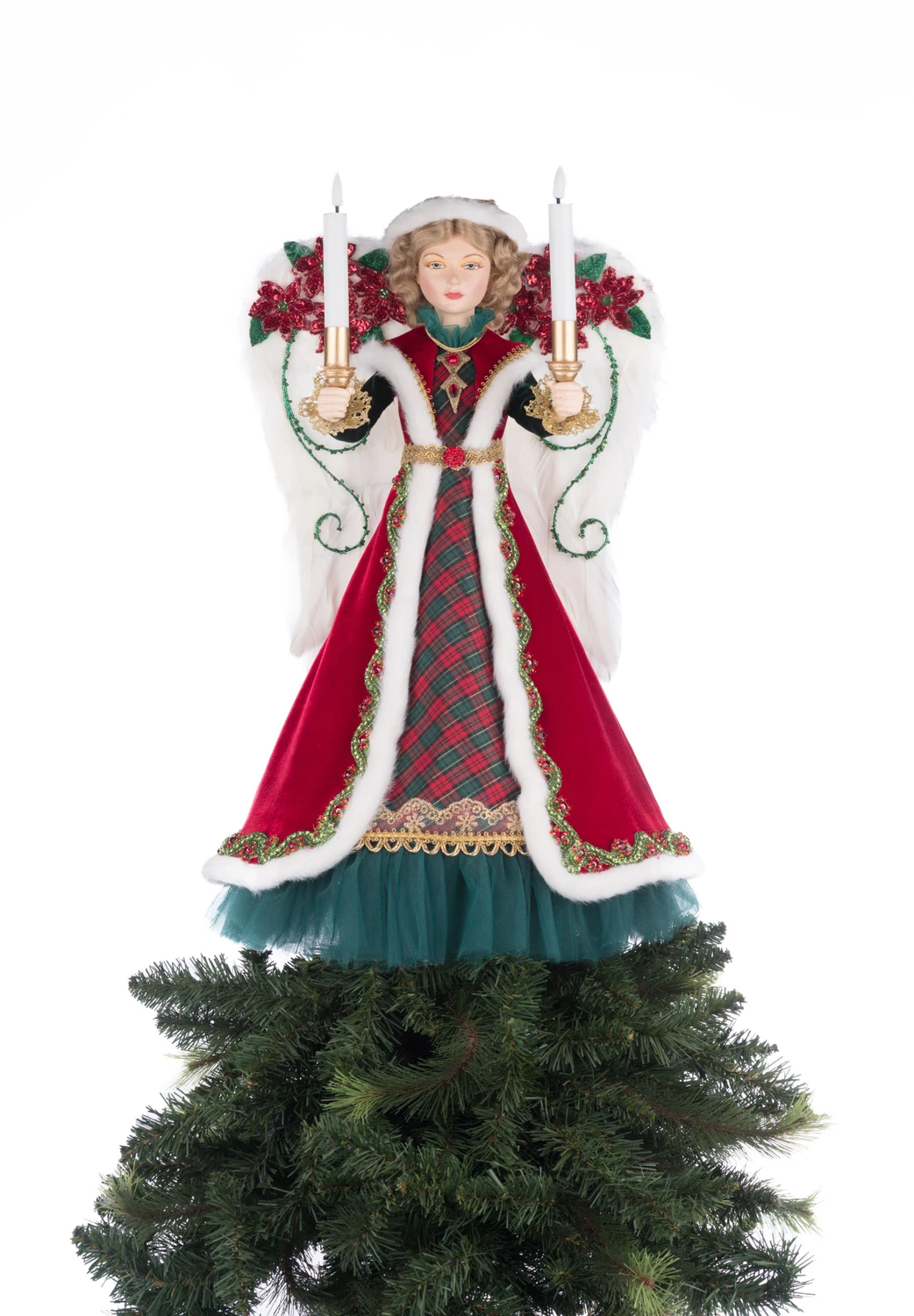 Katherine's Collection 20" Penelope Poinsettia Angel Lighted Christmas ...