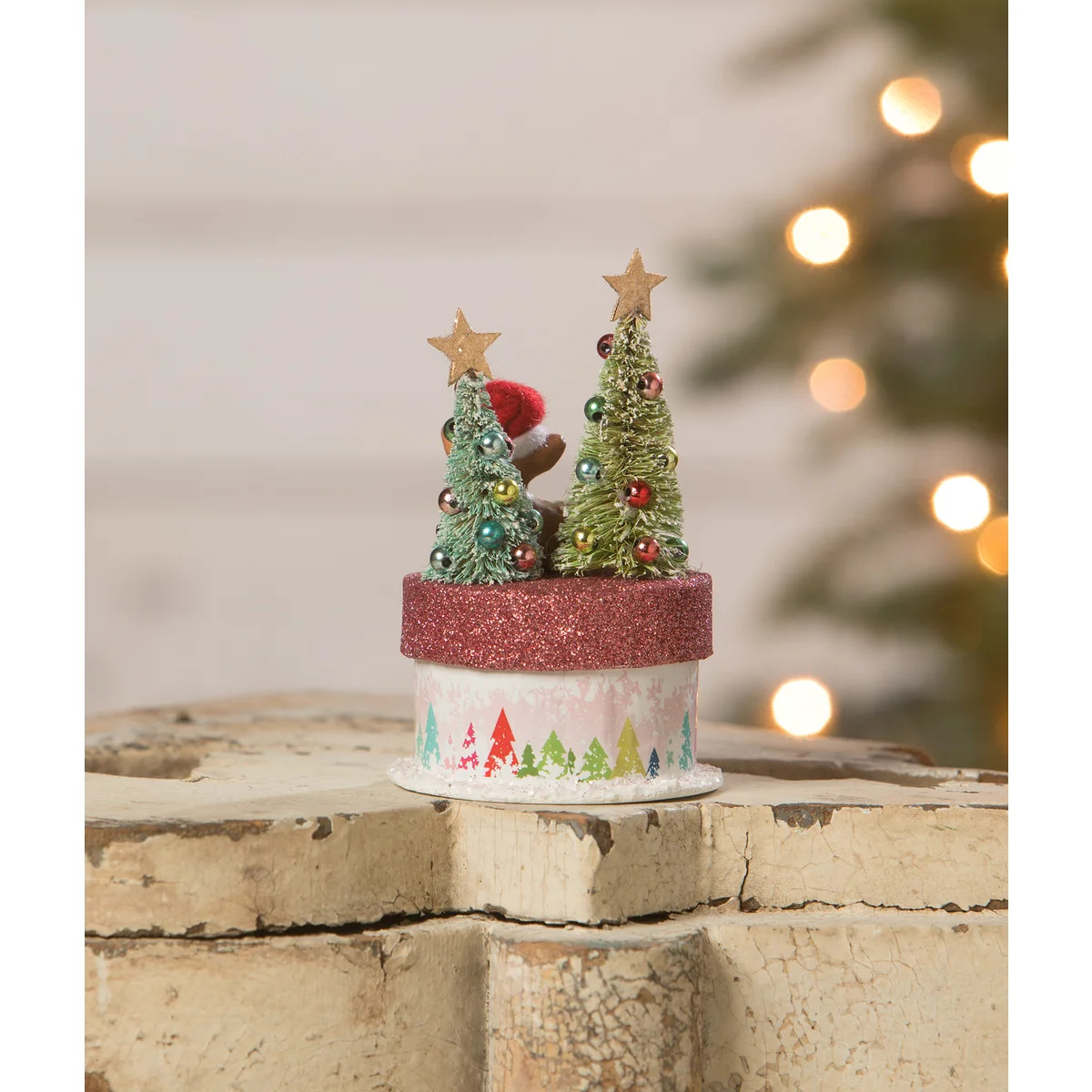 Bethany Lowe 5" Merry Brights Deer on Box Christmas Decoration ...