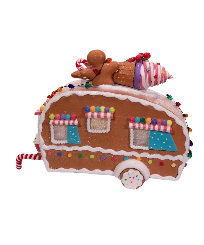 Kurt Adler 8.4" Battery Operated Light Up Gingerbread RV Food Truck ...