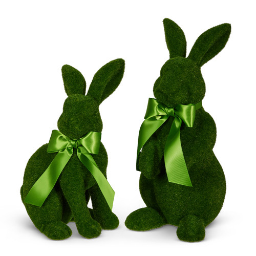 Raz Set of 2 Moss Rabbit Easter Decoration | Raz Imports | Raz Easter ...