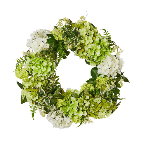 Raz 24" Green and White Hydrangea Spring Wreath | Raz Imports | Raz ...