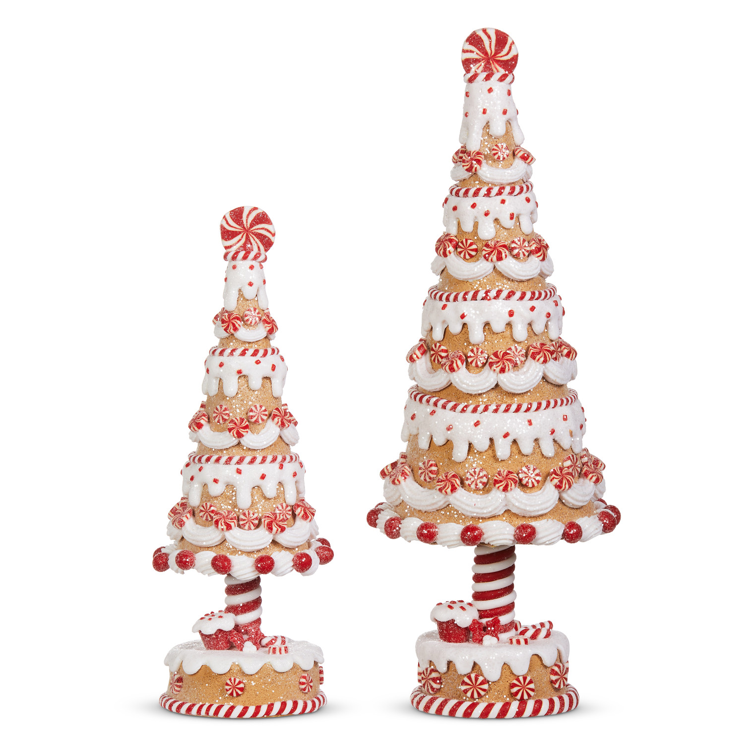 Raz 15" Gingerbread and Peppermint Trees Set of 2 | Raz Imports | Raz ...