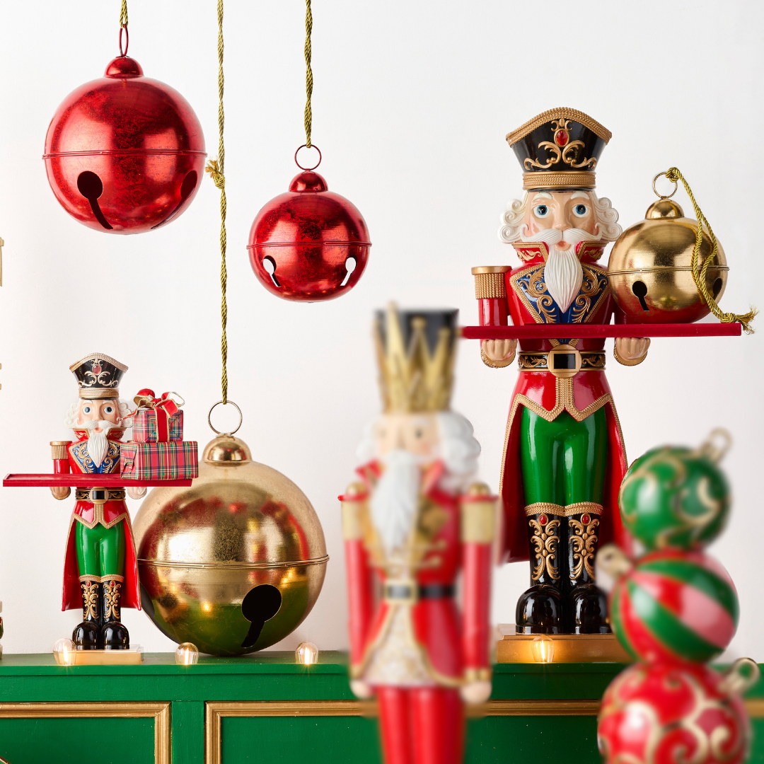 Raz 23.75" or 42" Large Christmas Nutcracker Butler Figure Holding Tray ...