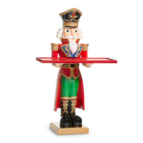 Raz 23.75" or 42" Large Christmas Nutcracker Butler Figure Holding Tray ...