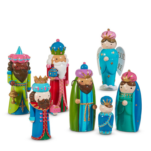 Raz 9" Bright Multicolor Nativity Scene Figure Set | Raz Imports | Raz ...